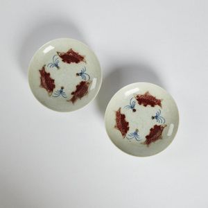 Qing Dynasty Fish Patterned Small Dishes (Kangxi Mark) - Ceramics ...