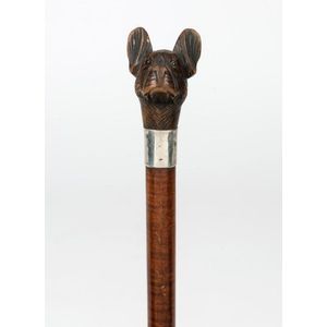 19th Century Animal Head Walking Stick with Glass Eyes - Walking Sticks ...