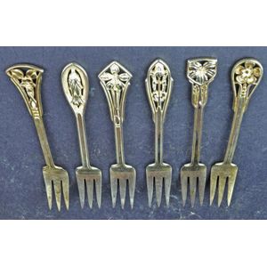 Arts & Crafts Silver Cake Forks with Wildflower Finials - Flatware ...