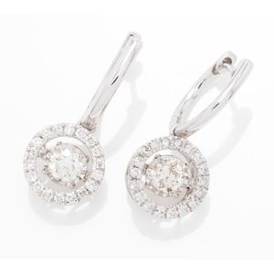 Dancing Diamond Earrings: 1ct TDW, 14ct White Gold - Earrings - Jewellery