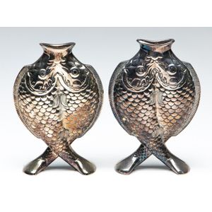 Christofle Silver Plated Twin Fish Vases, 15 cm Height - Vases - Silver ...