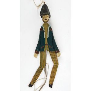 18th/19th Century Hand-Painted Articulated Wooden Sailor Puppet, 38cm ...