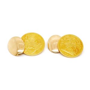 1893 Gold Half Sovereign Cufflinks - Cufflinks & Studs - Jewellery