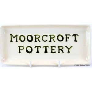 Moorcroft Pottery Rectangular Tray - Ivory Green Signage Display ...