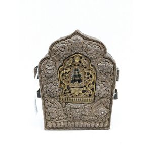 Tibetan Ghau Ghau: Ornate Religious Prayer Vessel with Buddha - Zother ...