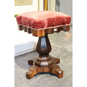 19th Century Rosewood Revolving Stool of Biedermeier Influence ...