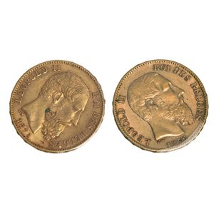 1875 Belgium 20 Franc Gold Coins, Total Weight 12.9g - Coins - Numismatics, Stamps & Scrip