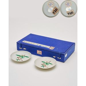 Famille-verte 'Peach' Saucers, Kangxi, with Box, Min Chiu Exhibition ...