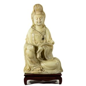 Stone Guanyin with Ruyi - 51cm Tall - Zother - Oriental