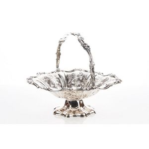 Victorian Sterling Silver Cake Basket with Engraved Decoration ...