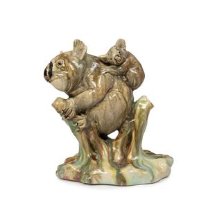 Glazed earthenware koala and joey figure group - Castle-Harris, John ...