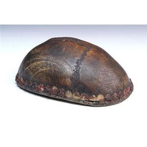 Tibetan Kapala Skull Cap with Silver Lining and Edging - Zother - Oriental
