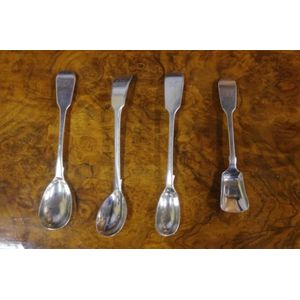 English Sterling Silver Salt Spoons Set - Flatware/Cutlery and ...