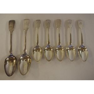 Antique Sterling Silver Fiddle Back Spoon Set - Flatware/Cutlery and ...