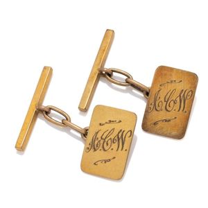 Gold cufflinks with various gemstones - price guide and values