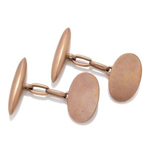 Antique Australian 9ct Rose Gold Oval Cufflinks by Fairfax & Roberts ...