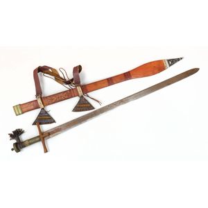 Sudanese Kaskara Sword with Arabic Calligraphy and Decorated Blade ...
