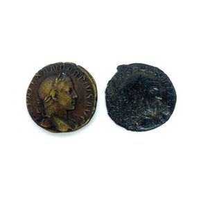 Constantius I and Severus Alexander Dupondius Coins, 293-360AD & 222 ...