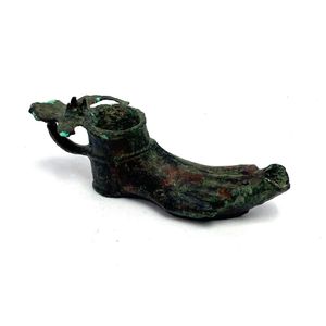 Roman bronze foot-shaped oil lamp, 1st-3rd century AD - Roman - Antiquities
