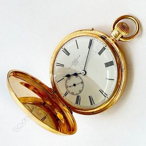 1861 Dent London Gold Hunter Pocket Watch with Rare Escapement ...