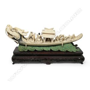 Carved Chinese ivory boats - price guide and values