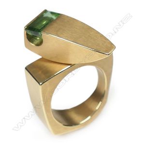 Kinetic Tourmaline Ring by Michael Berger: Modernist Gold Design ...