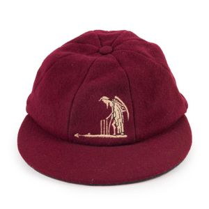 Maroon Wool Cricket Cap with 'Old Father Time' Logo Embroidery ...