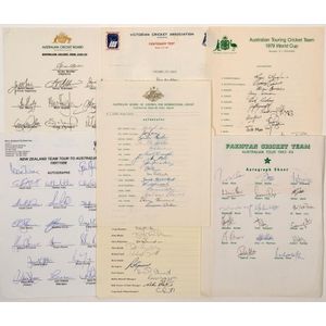 Cricket Team Sheets with Captains and Signatures Collection - Sporting ...