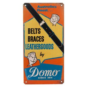 Vintage Metal Tram Signs: Motorists Swanston & Domo Belts - Zunknown ...