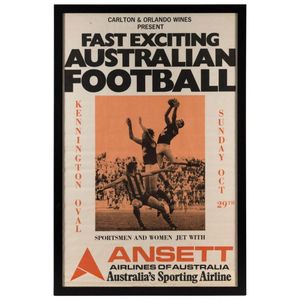 1972 Ansett Travel Poster: Carlton v All Stars Exhibition Match ...