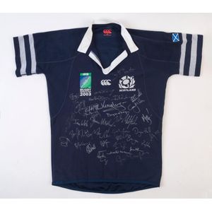 Scotland 2003 World Cup Rugby Guernsey with Multiple Signatures ...