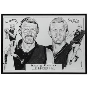 Essendon Legends Dual Signed Displays: Ken & Dustin Fletcher - Sporting ...