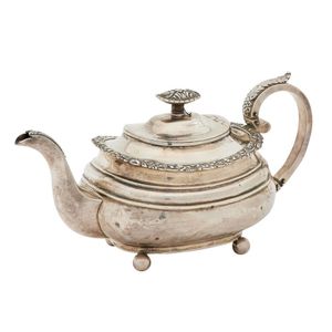 George III Silver Teapot with Floral Chased Border, Exeter 1818 - Tea ...