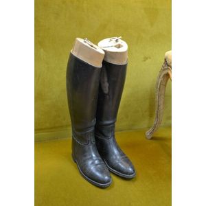 French Black Leather Riding Boots with Stretchers - Footwear - Costume ...