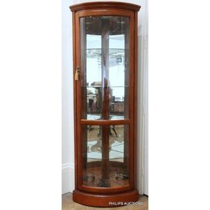 Modern Timber Corner Display Cabinet with Bevelled Glass Door ...