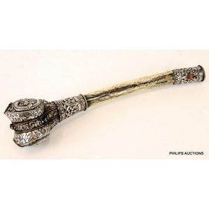 19th Century Tibetan Kangling Pipe with Silver Dragon Motifs - Zother ...