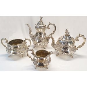 Victorian silver tea and coffee service, London 1855, 2341gm - Tea ...