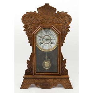 19th Century New Haven Antique American Cottage Clock in Oak - Clocks ...