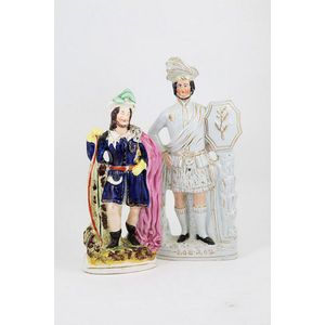 Figurines of figures and groups from various Staffordshire potteries ...