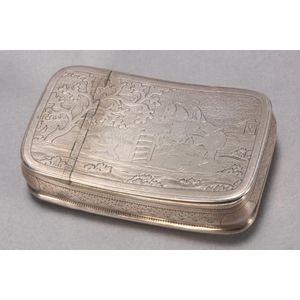 George III Sterling Silver Snuff Box, Birmingham 1810, Engraved Design ...