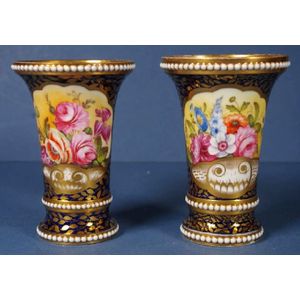 Spode Bone China Beaded Vases, c.1820 - Spode/Copeland - Ceramics