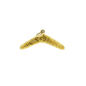 9ct Yellow Gold Boomerang Pendant, Marked 375, 1.3g, 26mm - Pendants ...