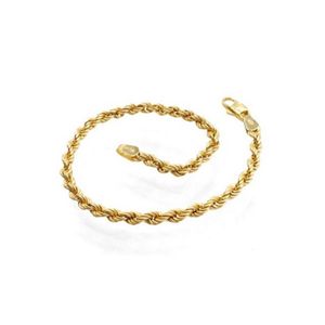 9ct Rose Gold Rope Chain Bracelet, 16 cm, 2.2 grams - Bracelets/Bangles ...