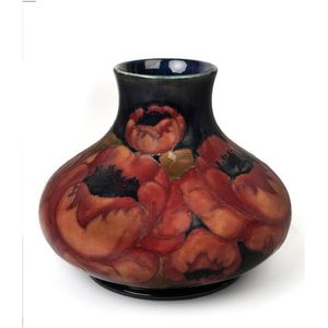 Moorcroft 'Poppy' Design Vase, 1918-1926 Period, Plum and Terracotta ...