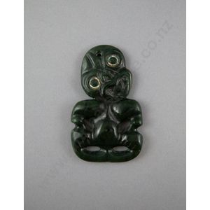 18th Century Kawakawa Stone Hei Tiki with Paua Eyes - New Zealand Maori ...