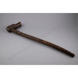 Late 19th Century Toki Poutangata Adze Handle with Carved Wheku - New ...