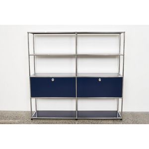 Haller and Scharer Shelving Unit, 1963, Usm, Blue Steel - European ...