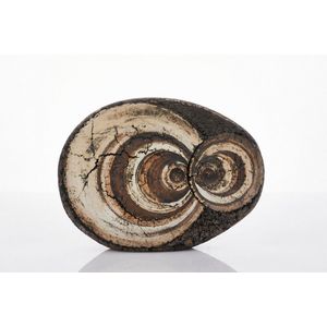 Elliptical Landscape Earthenware Vase by Peter Travis, 1971 ...