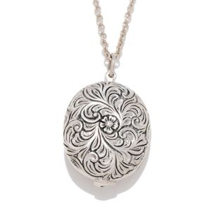 Nouveau-inspired Silver Locket Pendant with Lily of the Valley ...