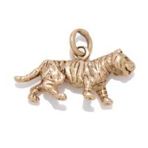 9ct Gold Tiger Charm Pendant, 14x23mm, 2.76g - Pendants/Lockets - Jewellery
